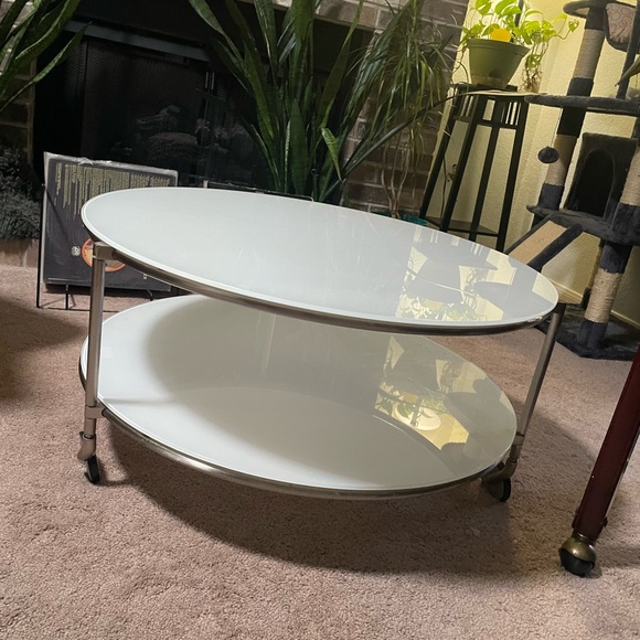 ikea vintage retro round white glass coffee table | Other | Ikea ...